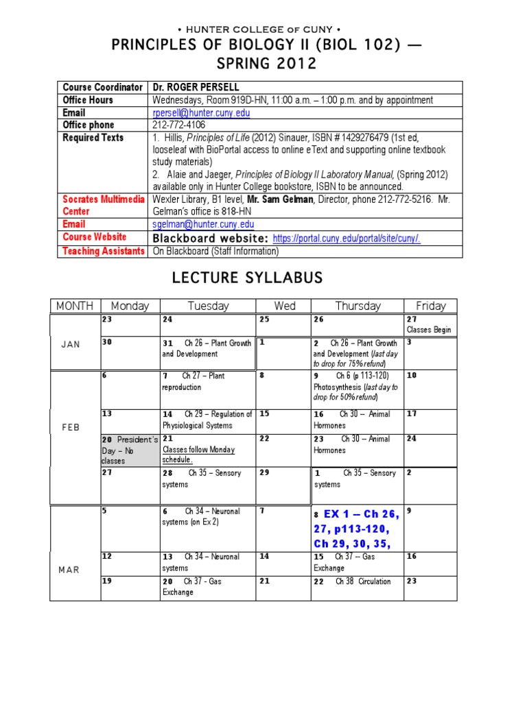 Principles of Biology Ii (Biol 102) - SPRING 2012 | Download Free PDF ...