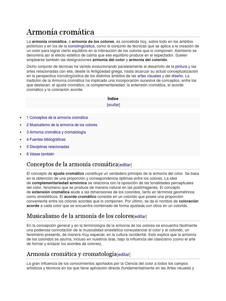 Armonia Cromatica | Descargar gratis PDF | Armonía | Color