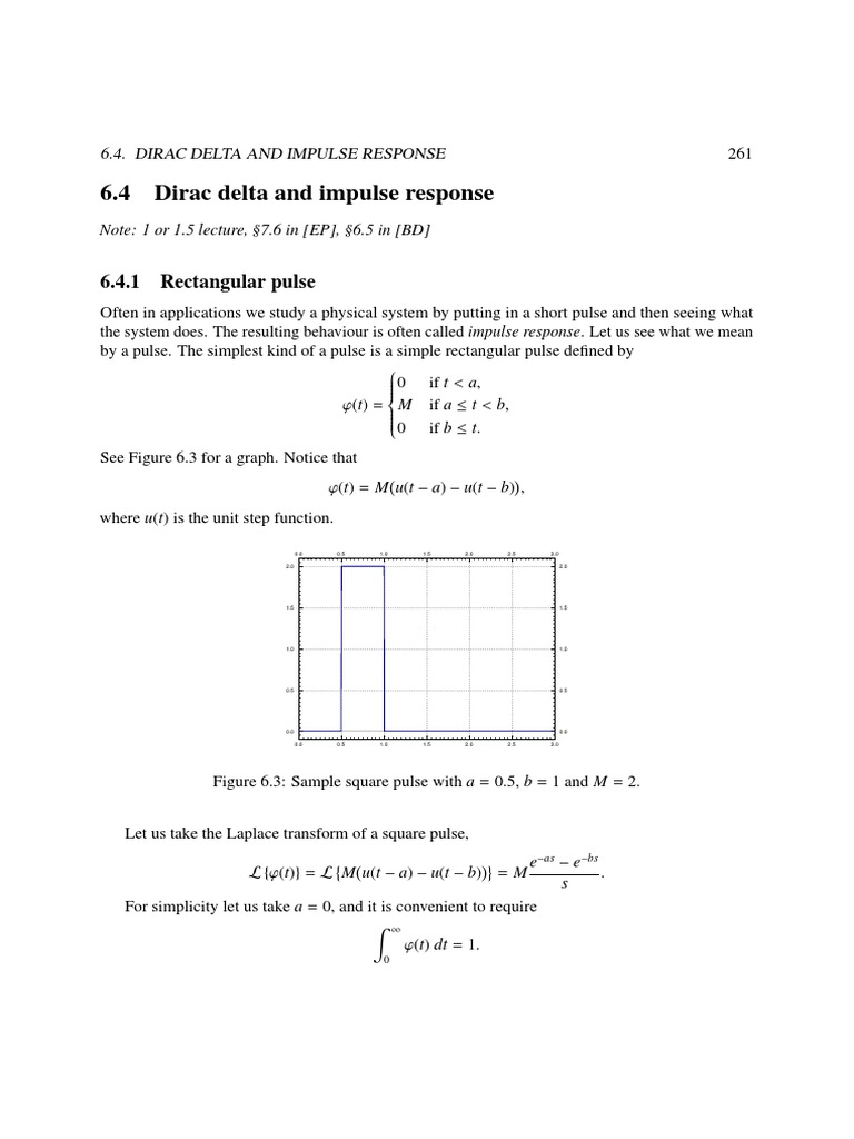 Dirac Delta Impulse Response | PDF | Laplace Transform | Convolution