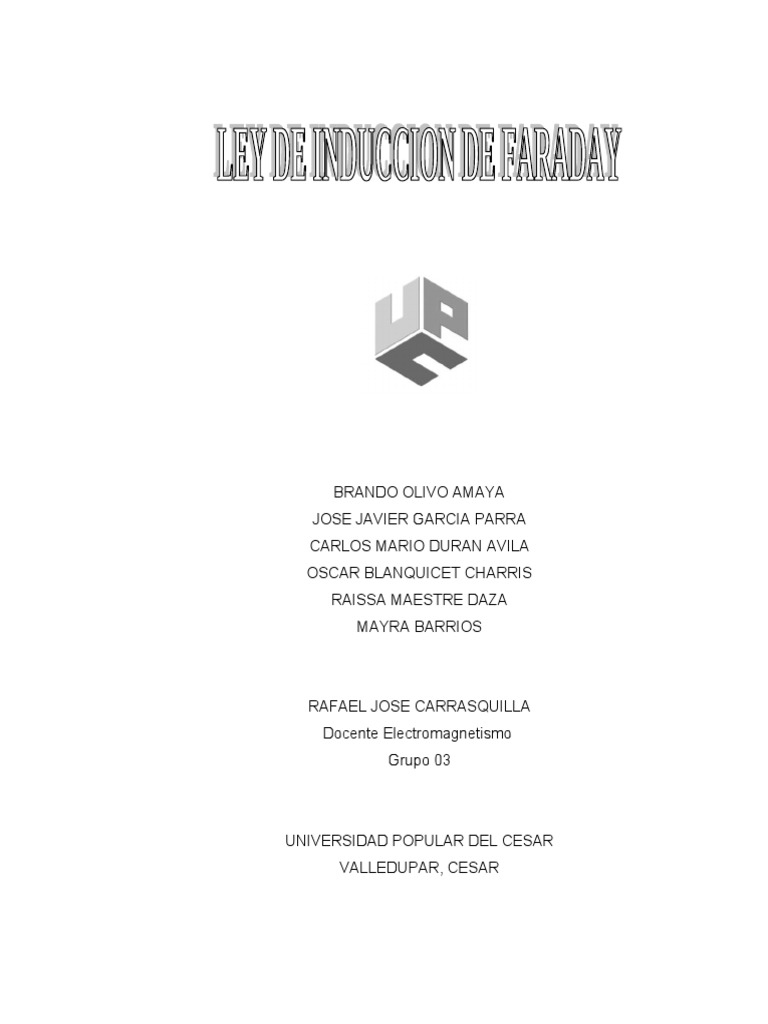Laboratorio Ley de Inducción de Faraday | PDF | Campo magnético | Corriente eléctrica