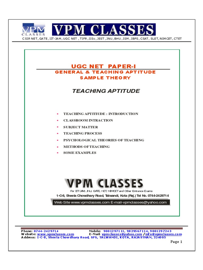 Ugc Net - General Paper I - Sample Theory | PDF | Cognitive Psychology ...