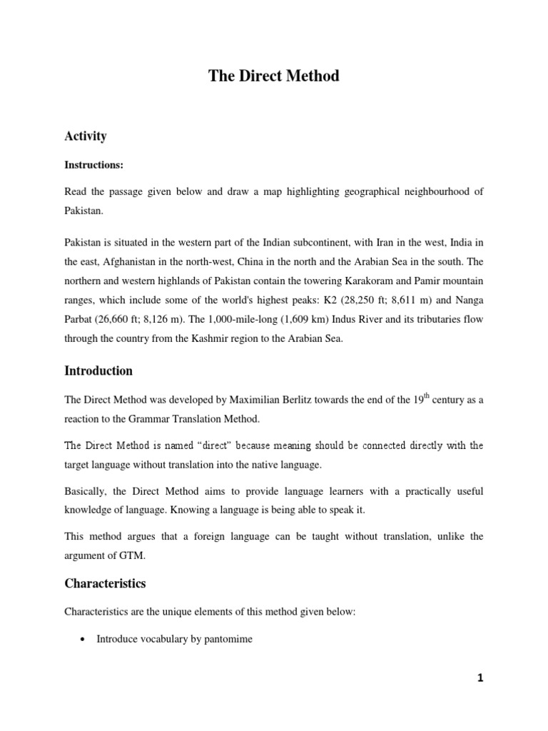 The Direct Method | PDF | Language Arts & Discipline