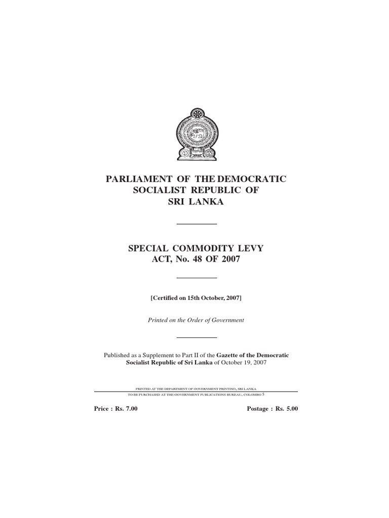 Special Commodity Levy | PDF | Taxes | Government Finances