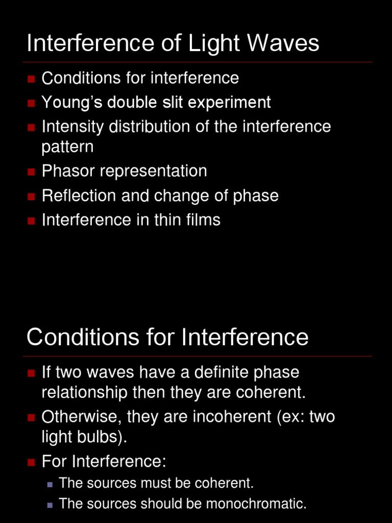 Interference of Light Waves | PDF | Interference (Wave Propagation) | Refractive Index
