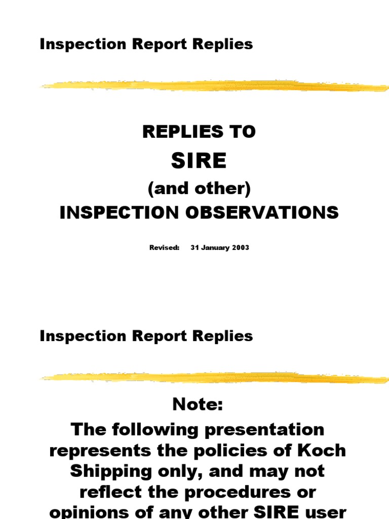 Vetting Success: SIRE Report Tips | PDF | Transport | Business
