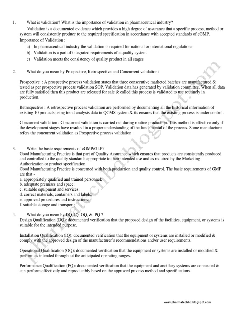 Validation and Quality Assurance in the Pharmaceutical Industry: A ...