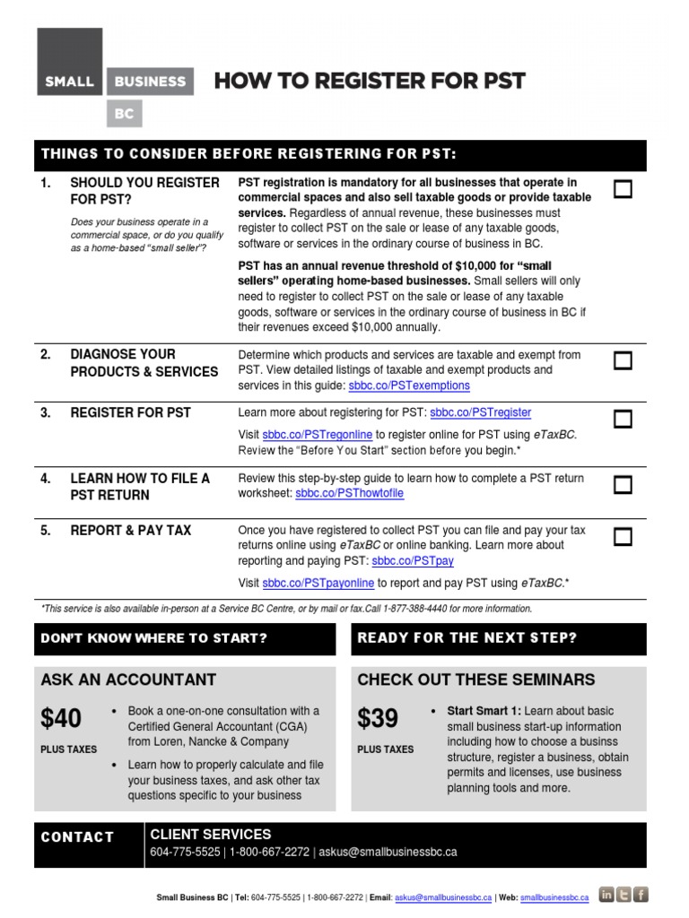 How To Register For PST GST | PDF | Value Added Tax | Taxes