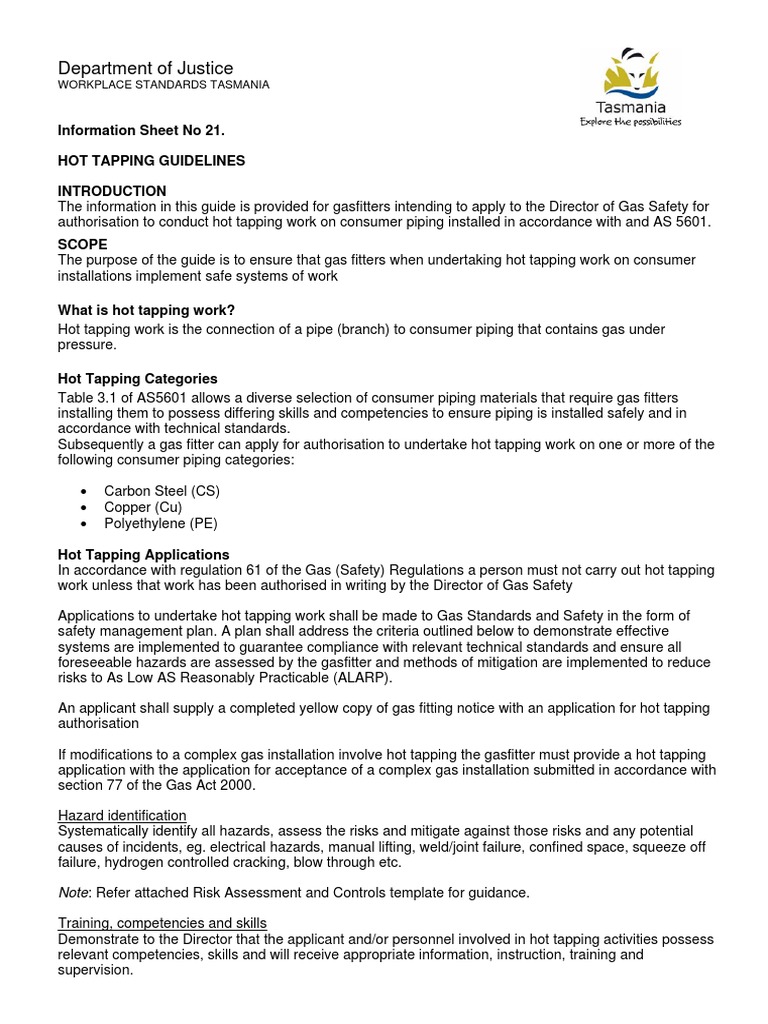 Hot Tapping Guide | PDF | Pipe (Fluid Conveyance) | Safety