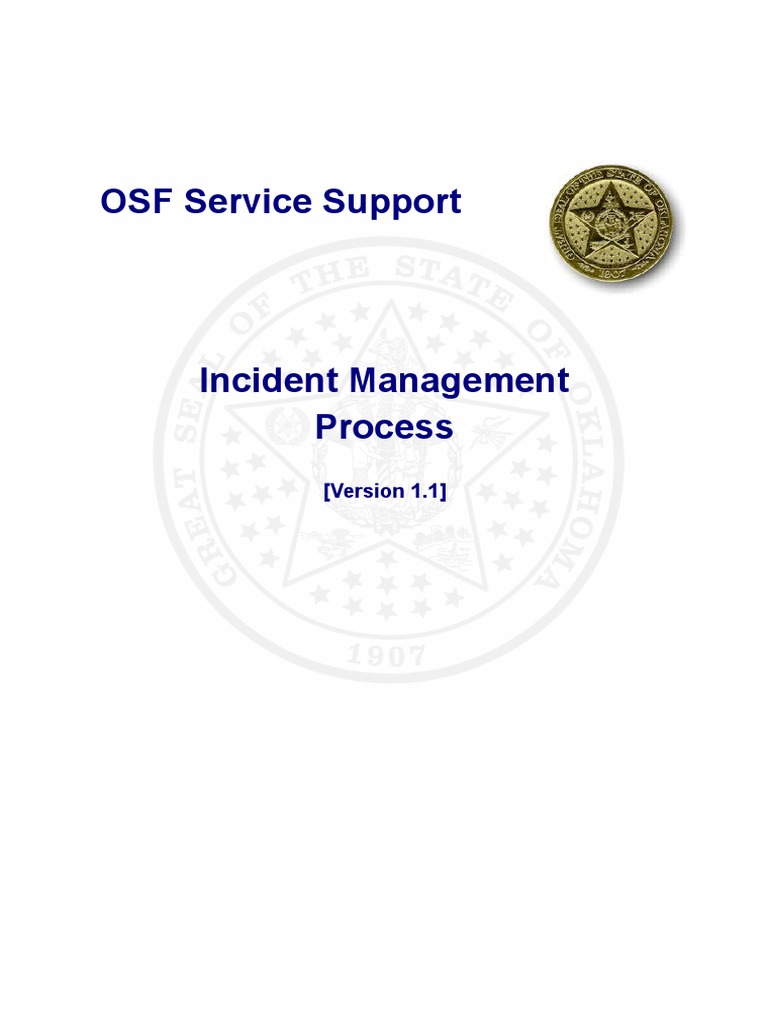 OSF Incident Management Process Guide | PDF | Software | Computing