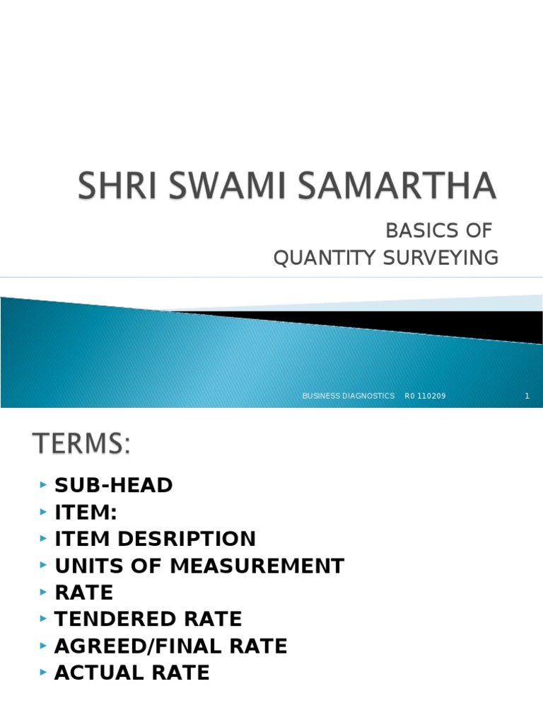 Basics of Quantity Surveying: Business Diagnostics | PDF | Polyvinyl ...