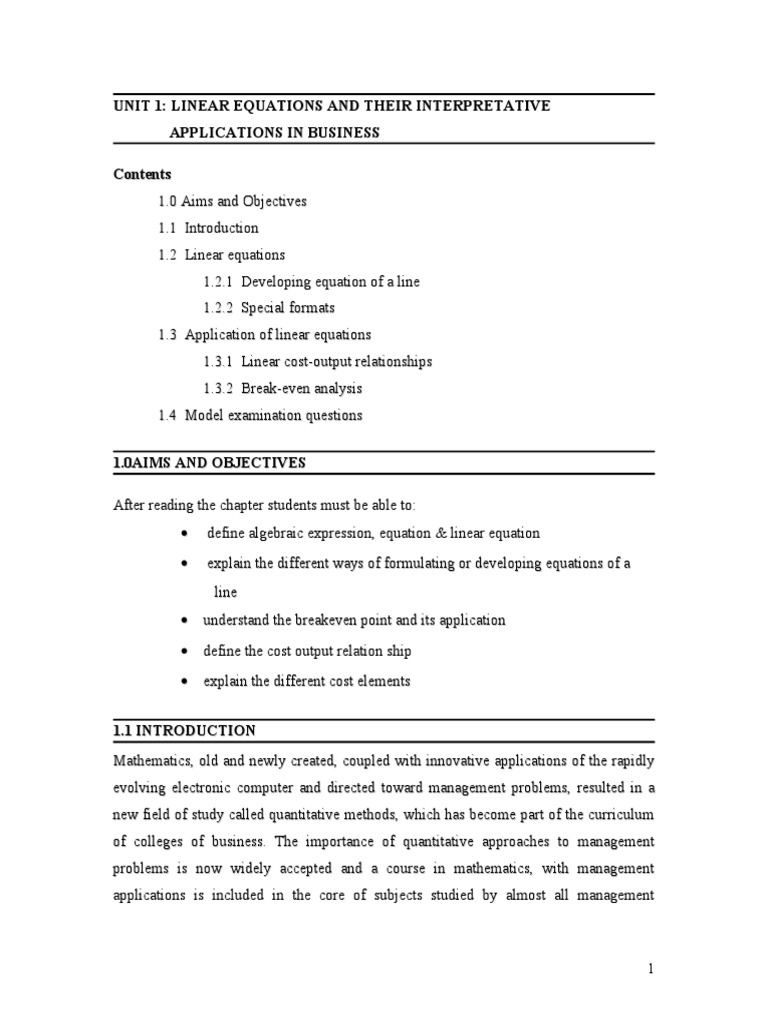 Introduction To Linear Equations | PDF | Variable (Mathematics) | Equations