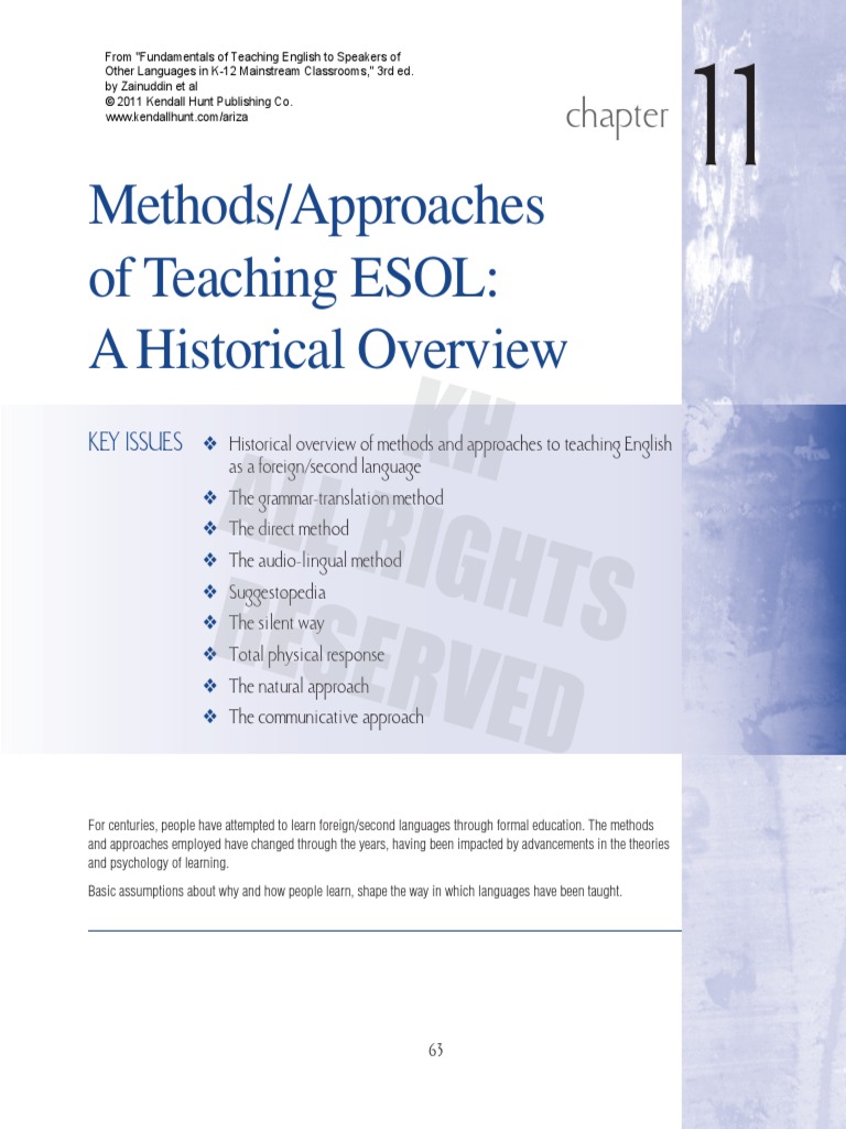 Methods/Approaches of Teaching ESOL | Download Free PDF ...