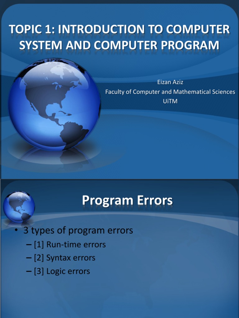 Topic 1 Introduction To Computer System And Computer Program Pdf Computer Program Programming 0322