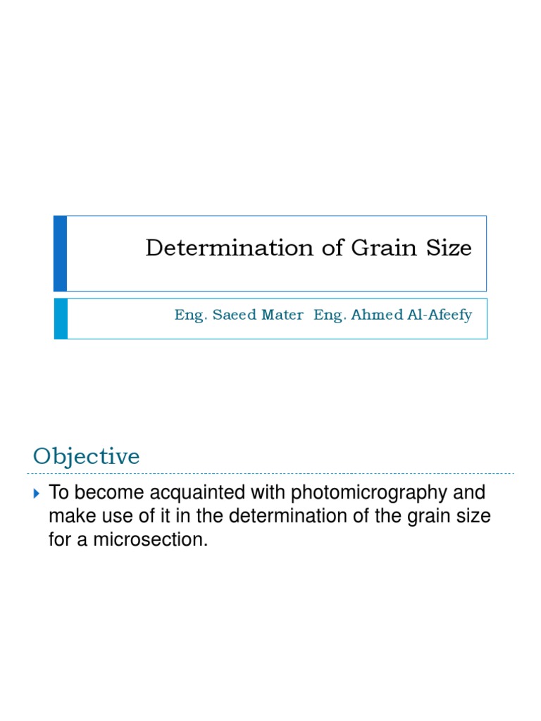 Determination of Grain Size | PDF