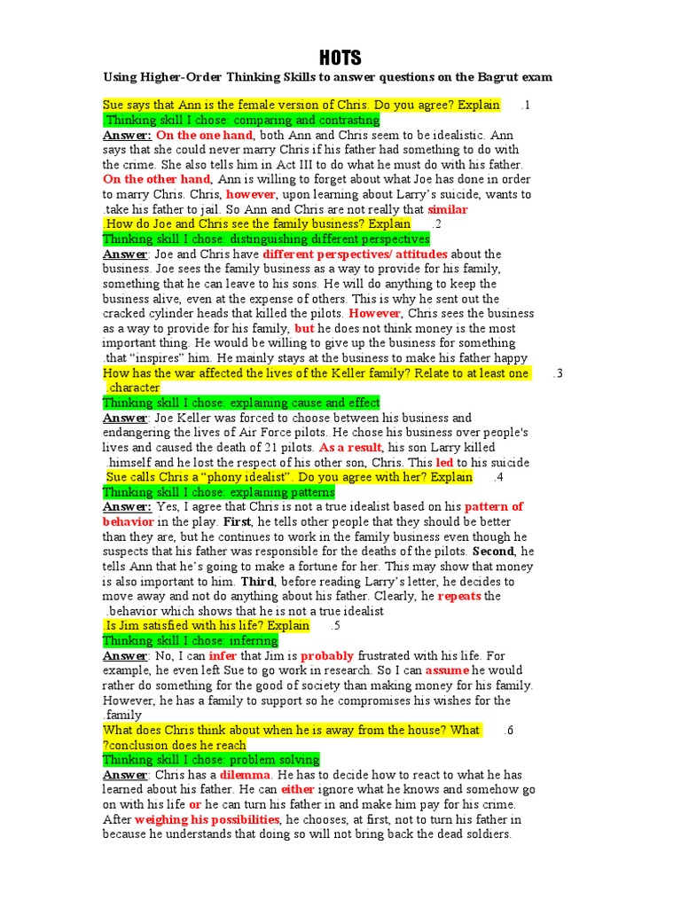 HOTS How To Answer Questions | PDF | Epistemology | Behavioural Sciences