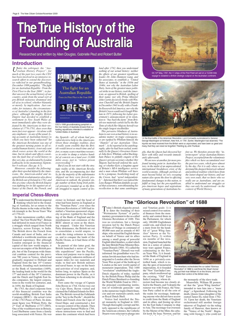 The True History of The Founding of Australia Founding of Australia ...