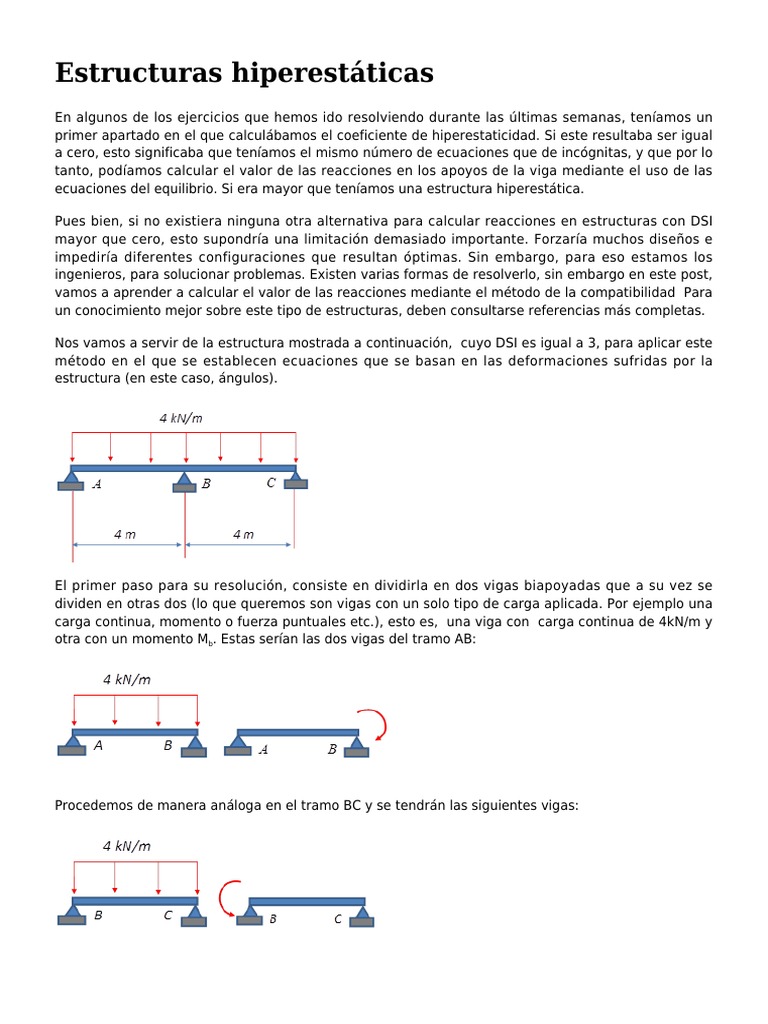Estructuras Hiperestaticas | PDF | Ecuaciones | Enseñanza de matemática