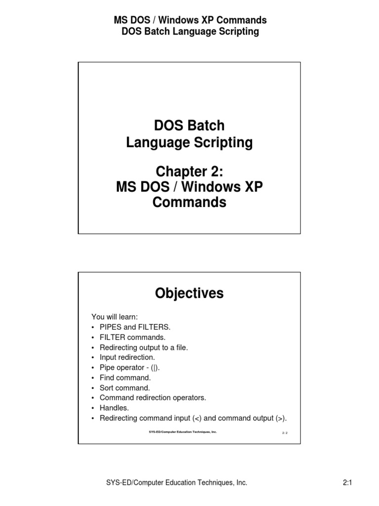 Batch Language Scripting Command Line Interface Dos Free 30 Day Trial Scribd