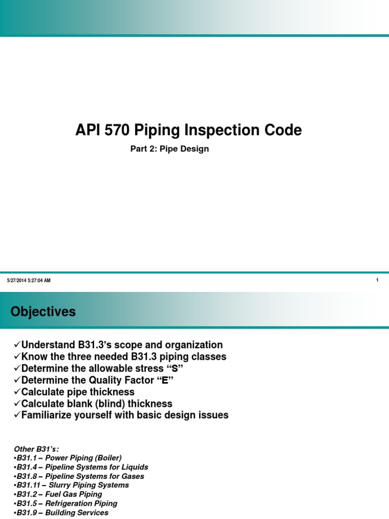 API 570 Part 2 - Pipe Design | Strength Of Materials | Deformation ...