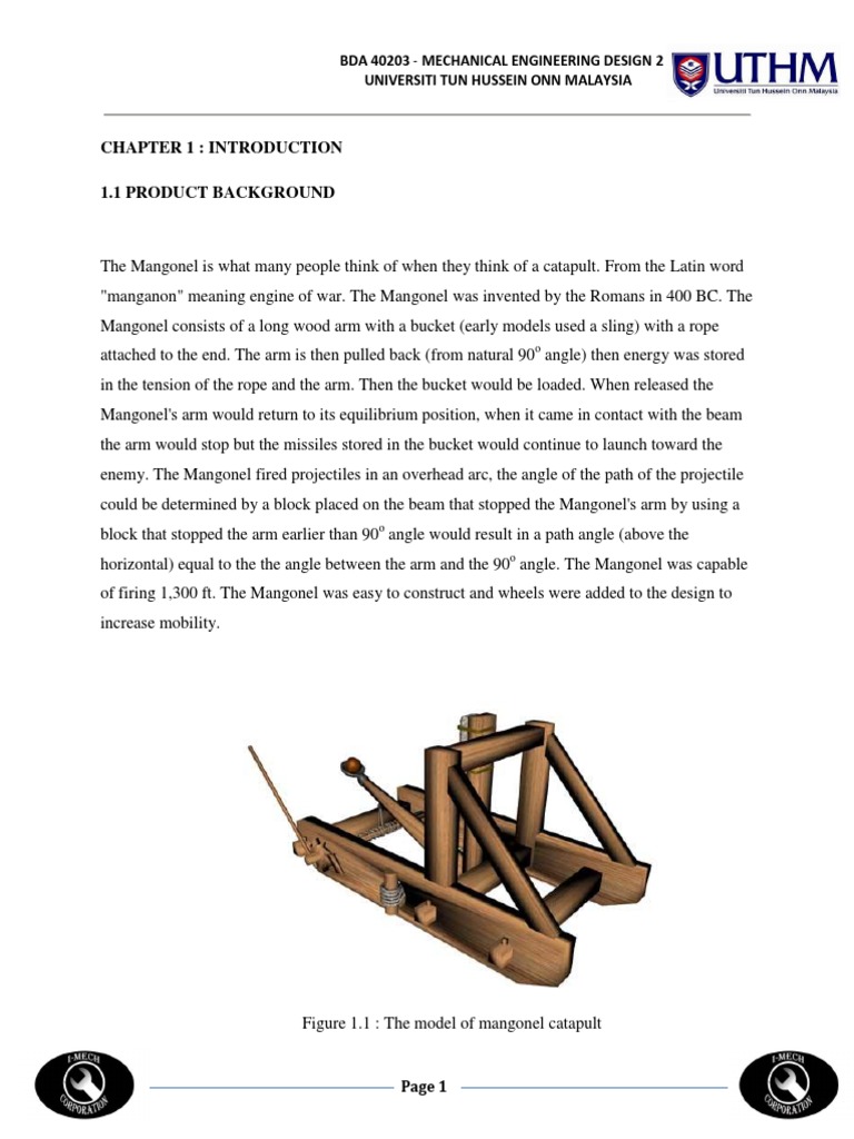Chapter 1 Mangonel | PDF | Engineering Design Process | Concept