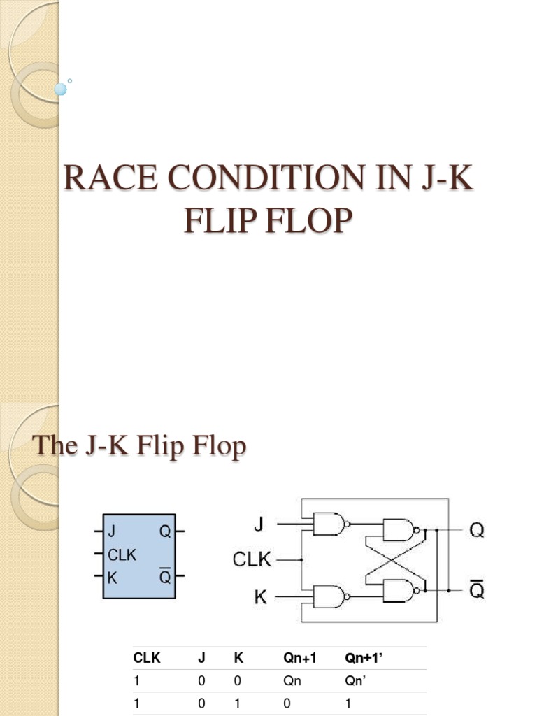 Race Condition in J-K Latch | PDF | Electrical Circuits | Information ...