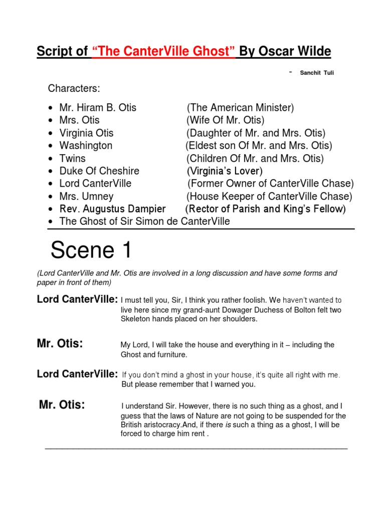 Script of Canterville Ghost | PDF