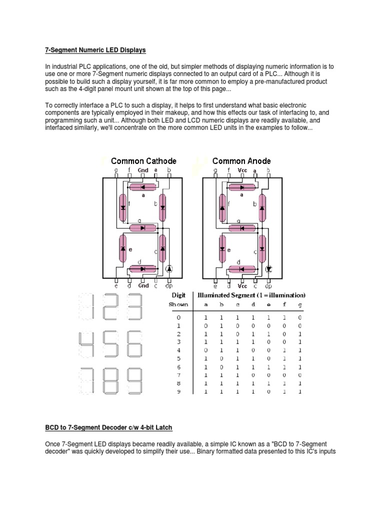 7segment Display | Download Free PDF | Binary Coded Decimal | Electronic Circuits