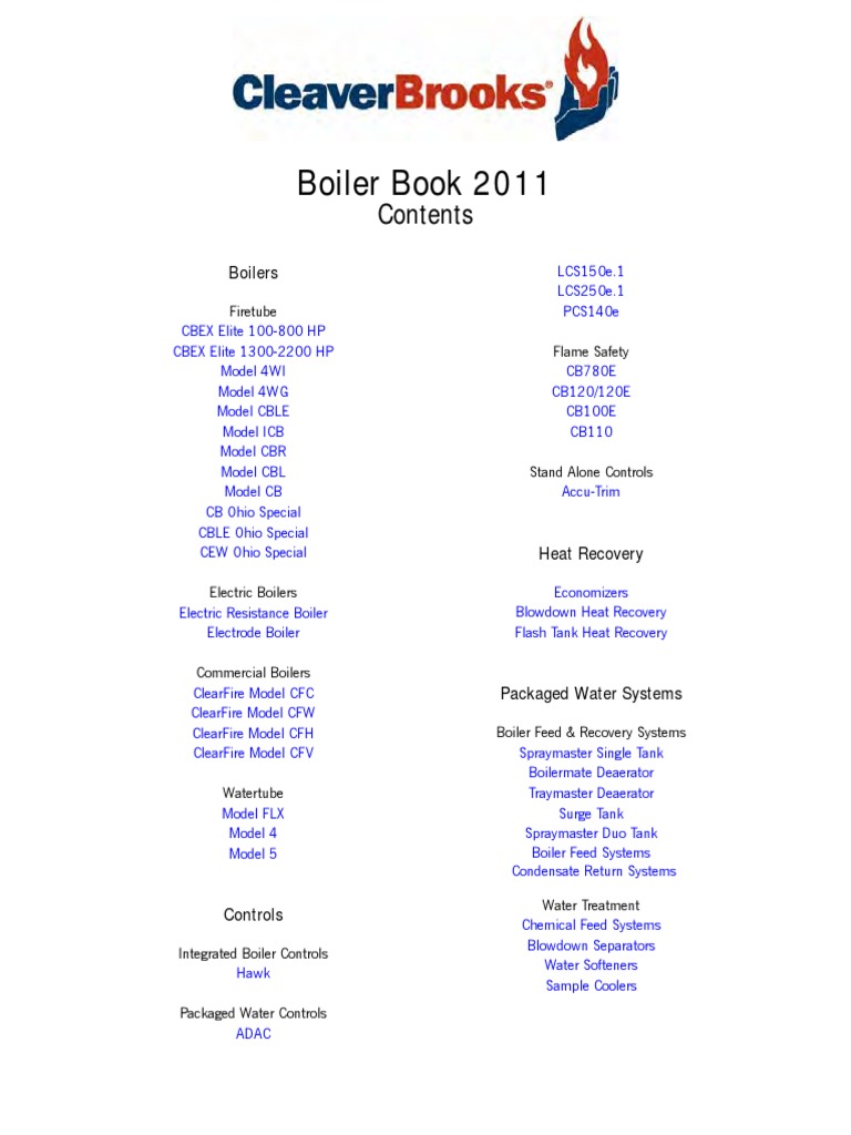 Cleaver Brooks - Boiler Book 2011 | PDF | Valve | Boiler