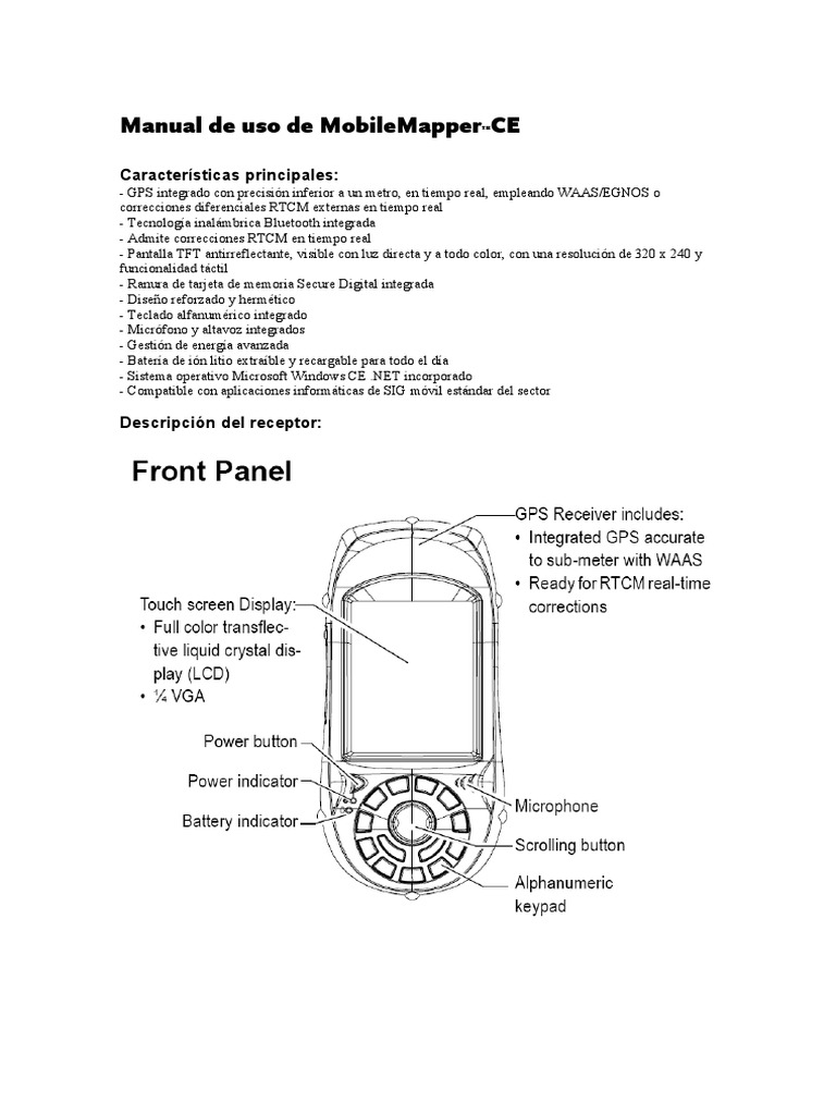 Manual de Uso de MobileMapper CE | PDF | Sistema de Posicionamiento ...