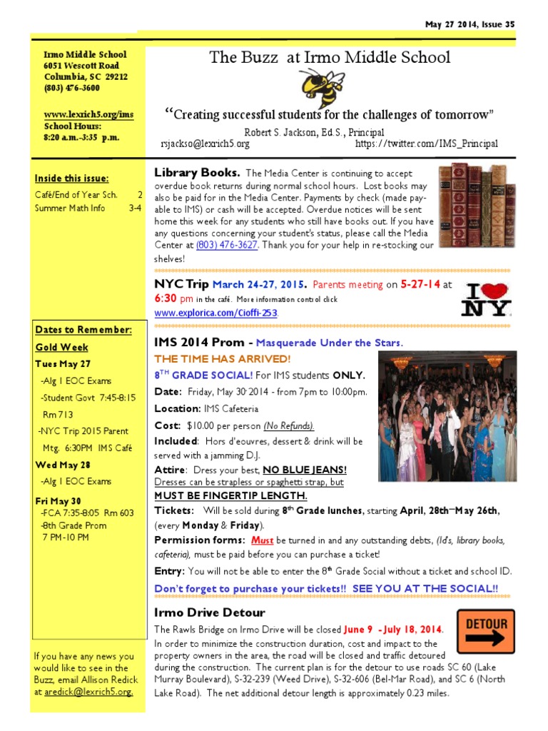 The Buzz at Irmo Middle School ": Creating Successful Students For The ...