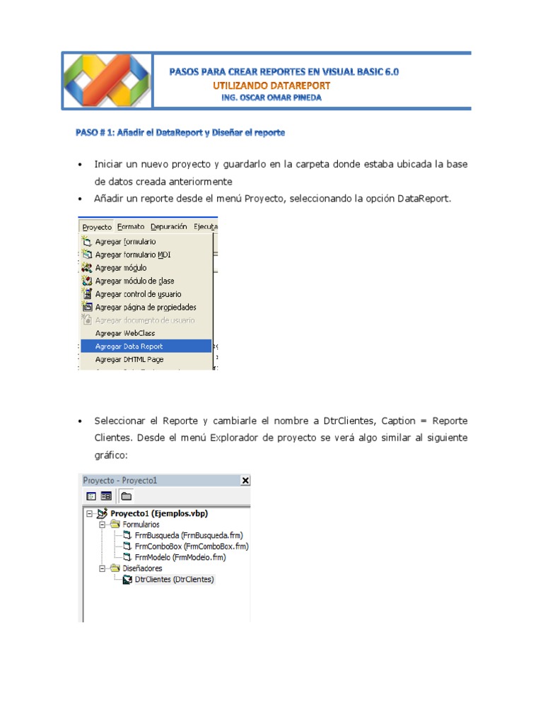 Crear Reportes en Visual Basic 6 | Point and Click | Tabla (base de ...