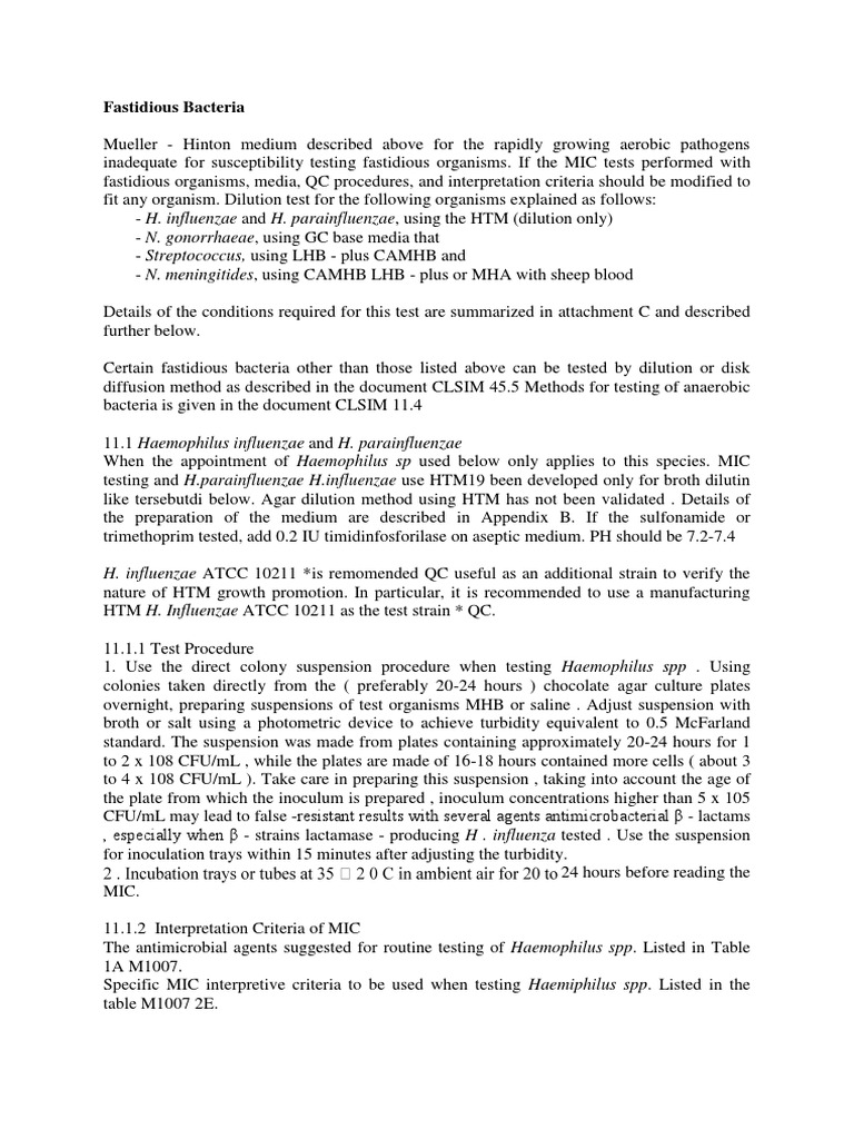 Fastidious Bacteria | Growth Medium | Colony Forming Unit