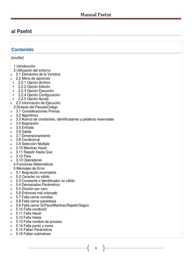 Guía completa de PseInt: manual de usuario y referencia del entorno de desarrollo integrado para ...