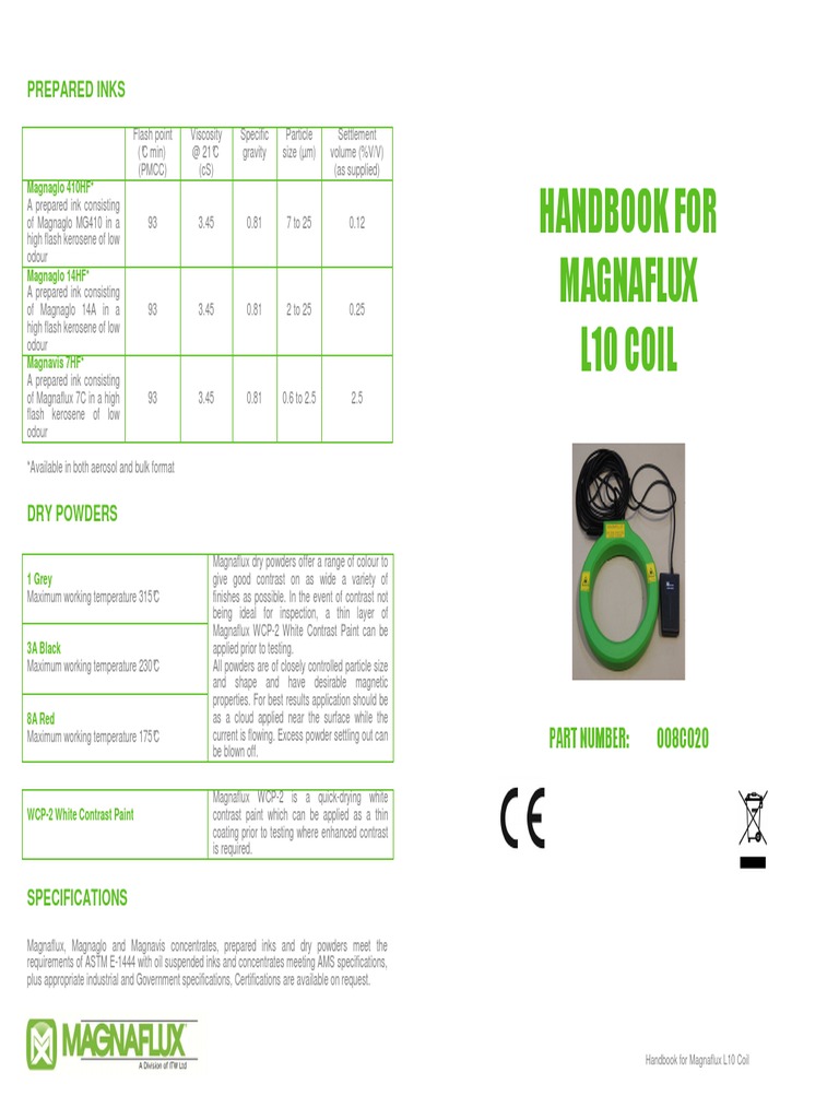 Handbook For Magnaflux L10 Coil | PDF | Powder (Substance) | Paint