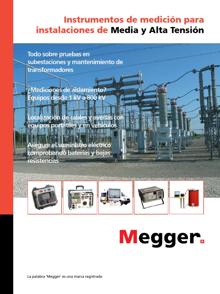 Catalogo Megger Media y Alta Tension | PDF | Transformador | Aislador (Electricidad)