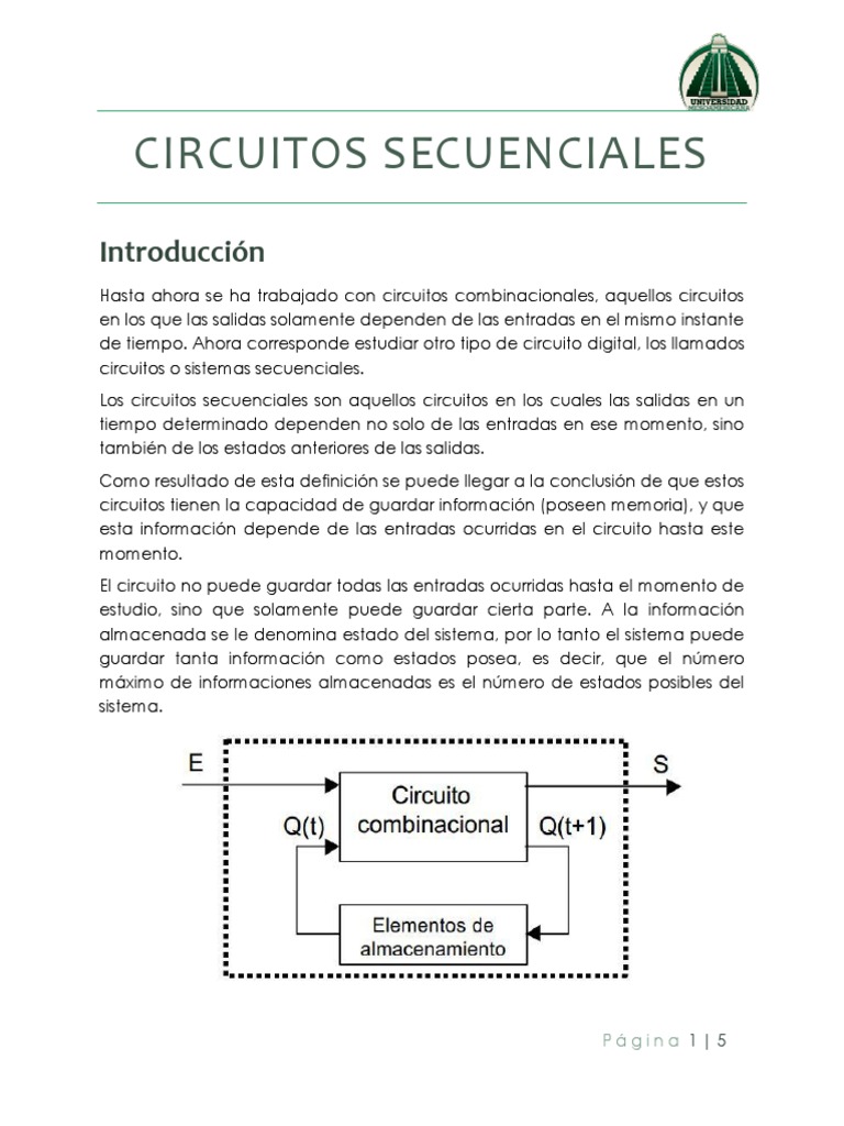 Circuitos Secuenciales | PDF | Electrónica digital | Ingeniería Electrónica