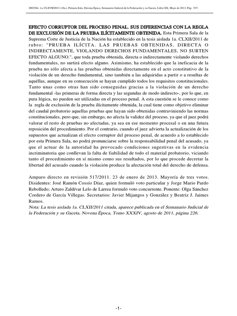 Prueba Ilicitamente Obtenida | PDF | Derecho Constitucional | Violación Prueba Ilicitamente Obtenida | PDF | Derecho Constitucional | Violación