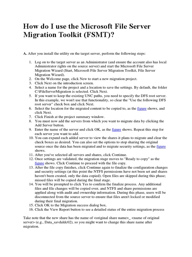 How Can I Prevent The Microsoft File Server Migration Toolkit Pdf Computer File System