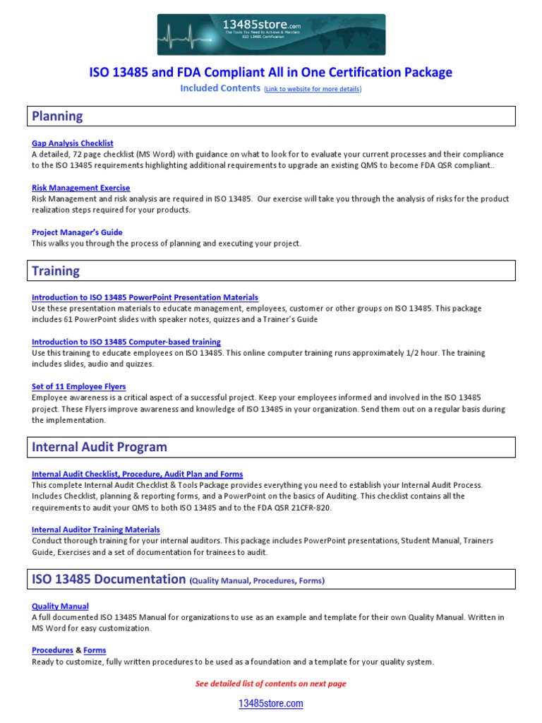 Iso 13485 FDA All in One | Internal Audit | Audit