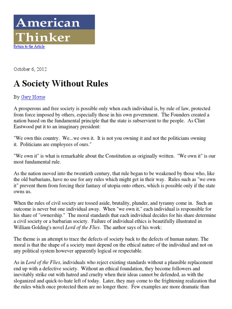 A Society Without Rules | PDF | Morality | Precedent