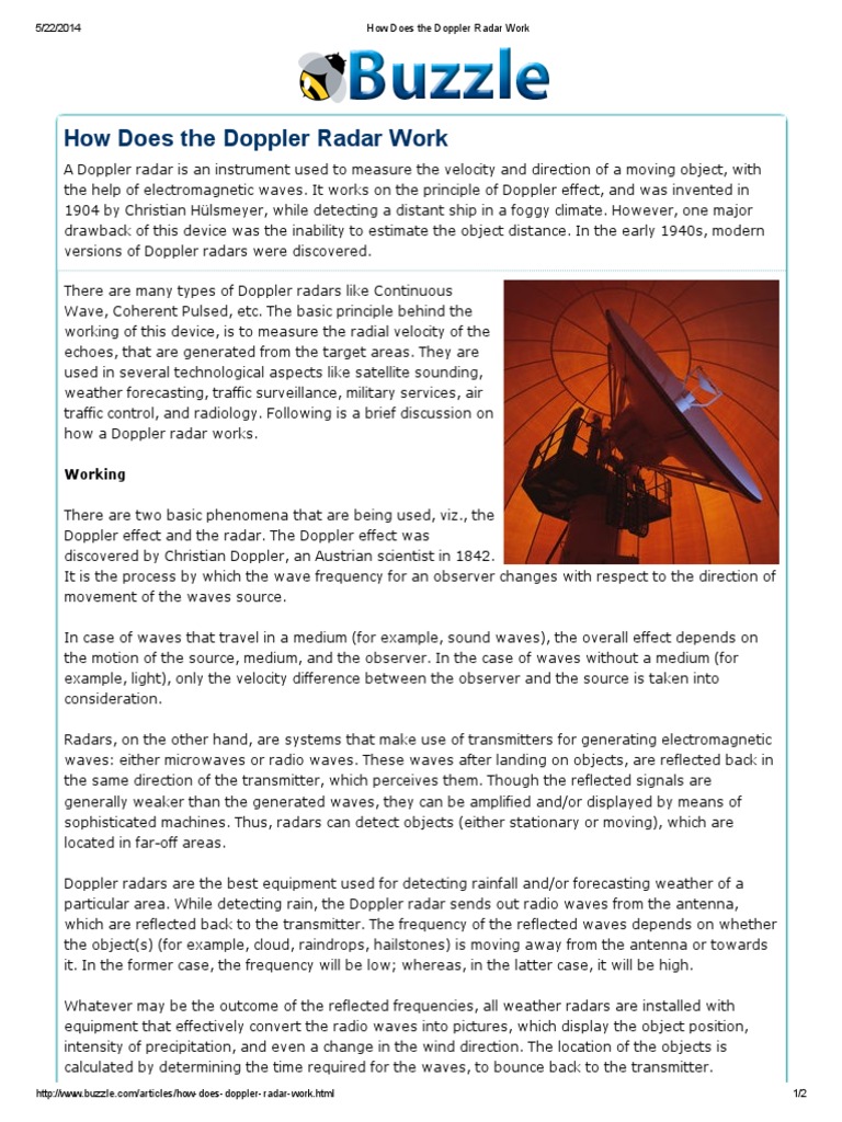 How Does The Doppler Radar Work Pdf Radar Doppler Effect