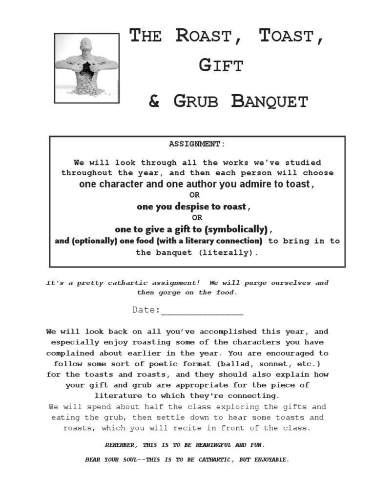 Roast, Toast, Gift & Grub Banquet Guide | PDF | Cooking, Food & Wine ...