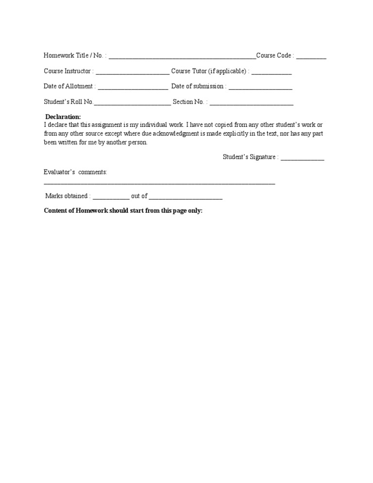 Homework Assignment Submission Form | PDF | Computing | Learning