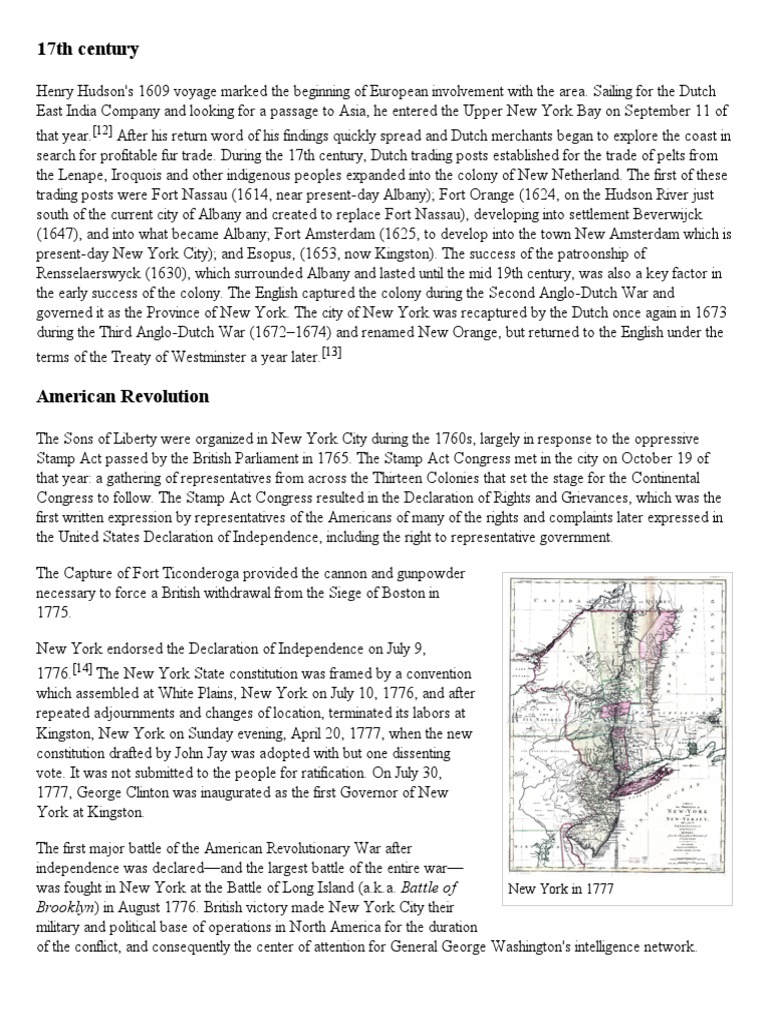 17th Century: Brooklyn) in August 1776. British Victory Made New York ...