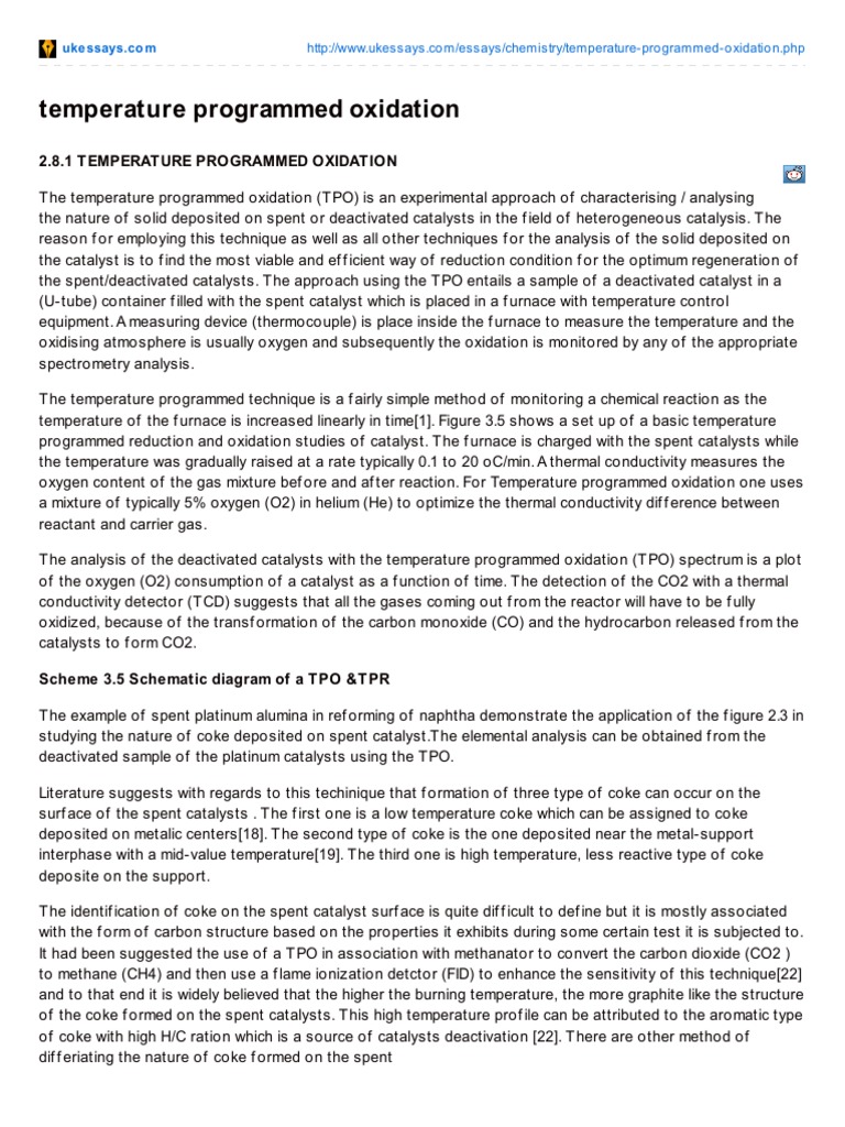 Temperature Programmed Oxidation Explained | PDF | Catalysis | Materials