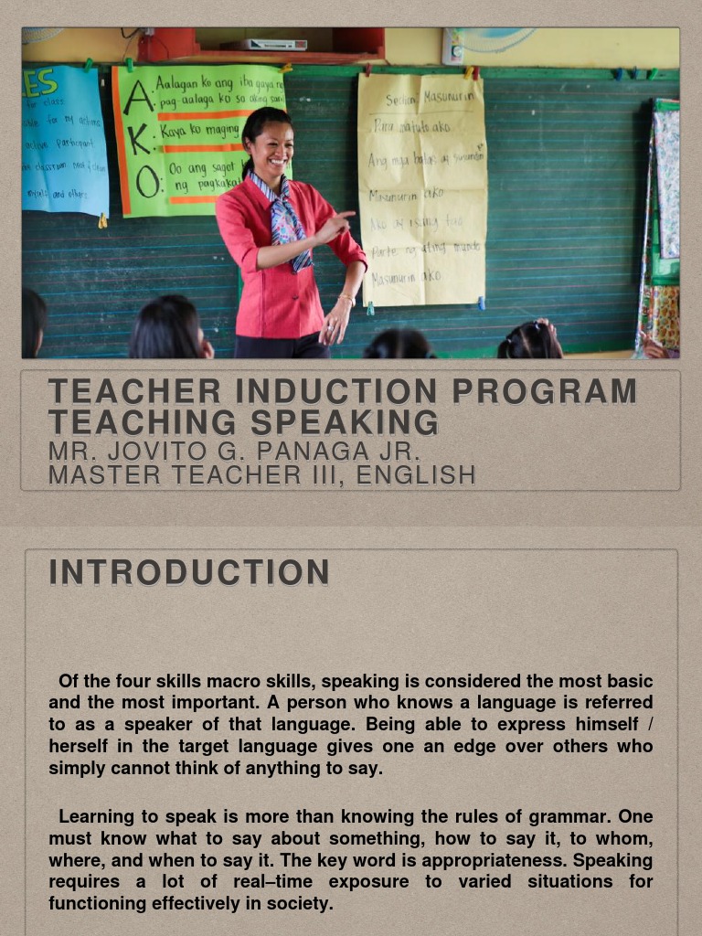 Teacher Induction: Effective Speaking Skills | PDF | Second Language ...