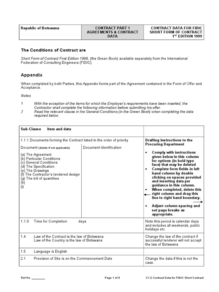 Appendix: The Conditions of Contract Are | PDF | Civil Law (Legal ...