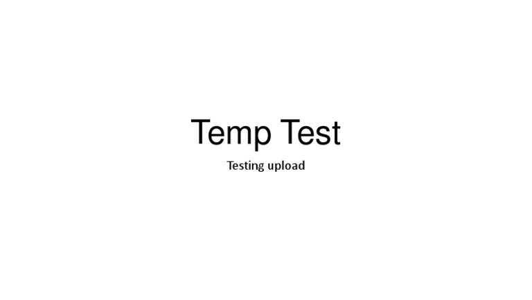 Temp Test | PDF