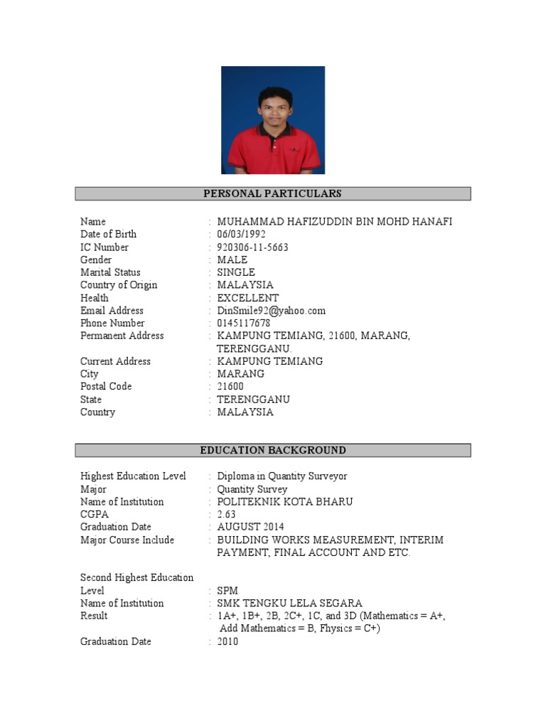 Resume Hafizuddin | PDF