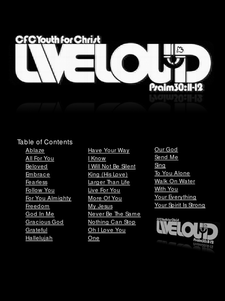 Liveloud Songs | PDF | Song Structure | Refrain